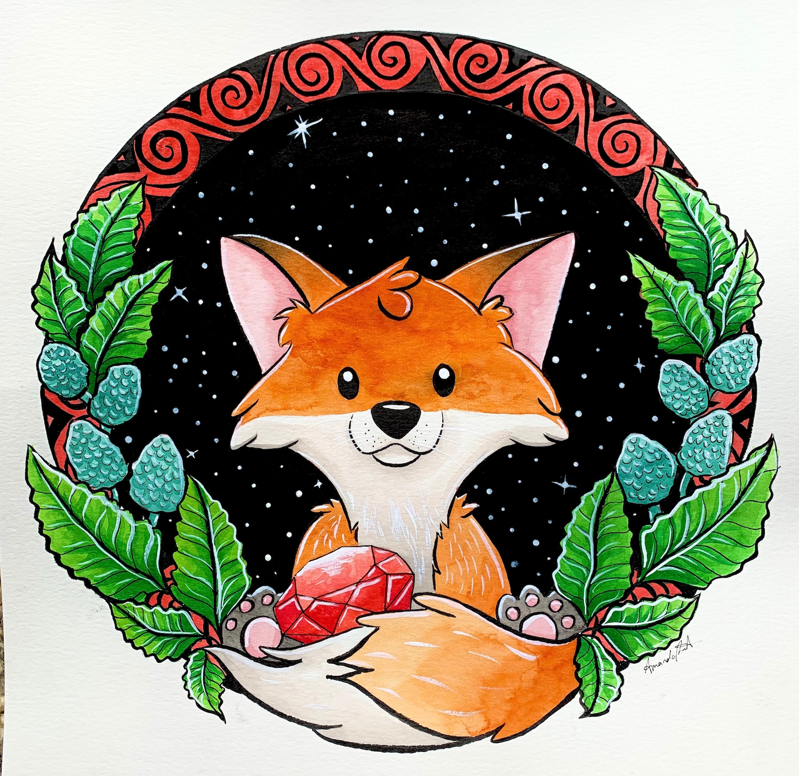 Cute Fox Print Zodiac Sign Print Zodiac Celtic Print - Etsy