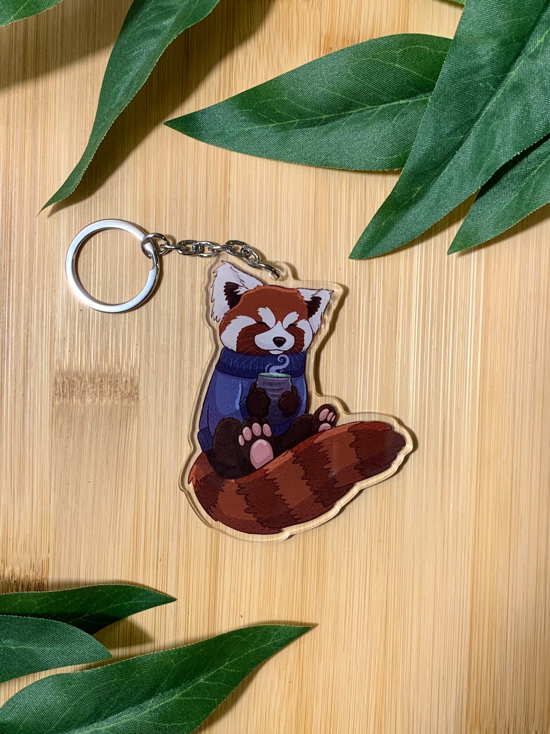 So Matcha Cuteness Keychain | Red Panda Keychain | Cute Animal Keychain ...