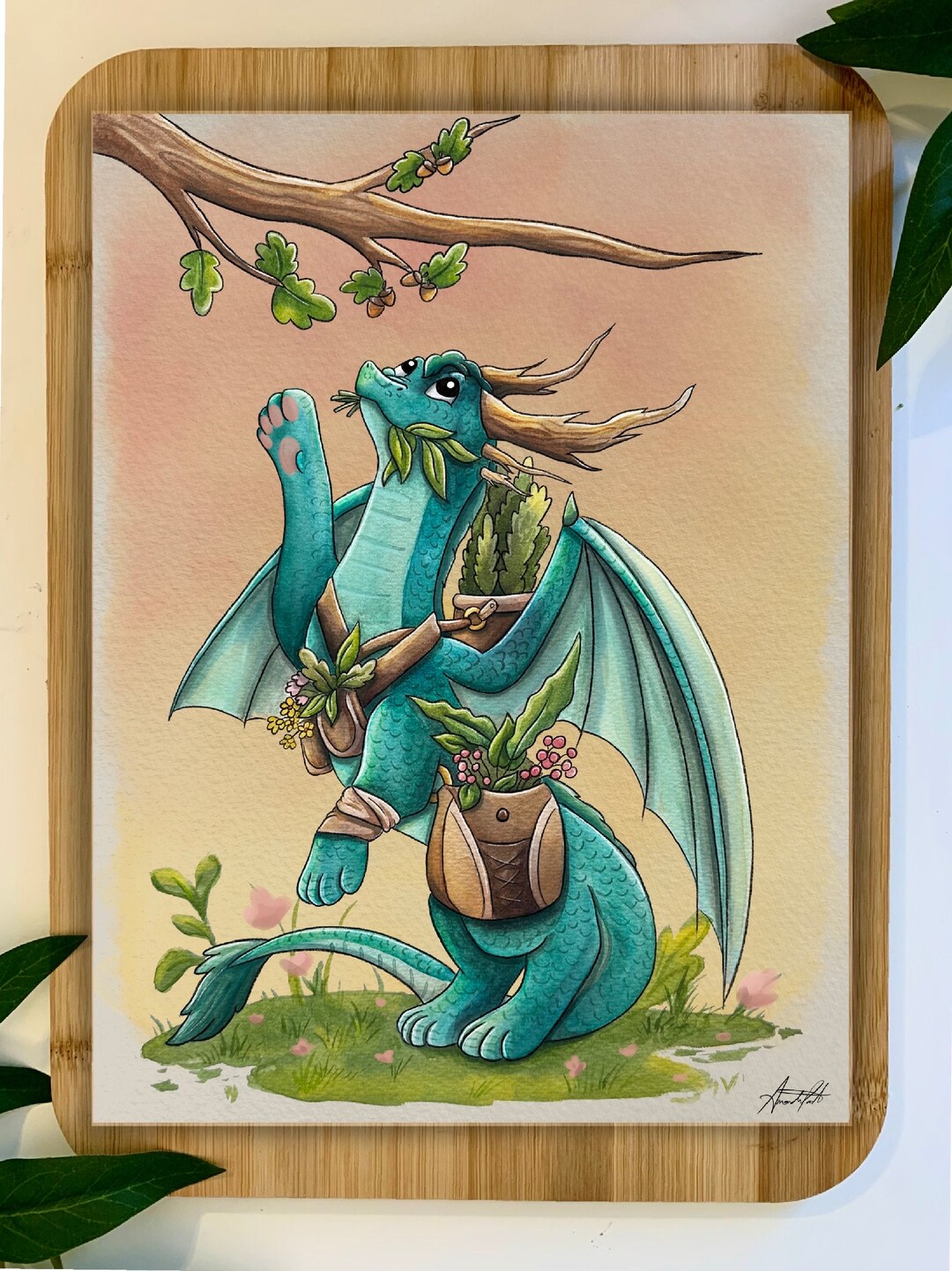 Fern the Forager Dragon Print | Fantasy Decor | Wall Decor | Dragon ...