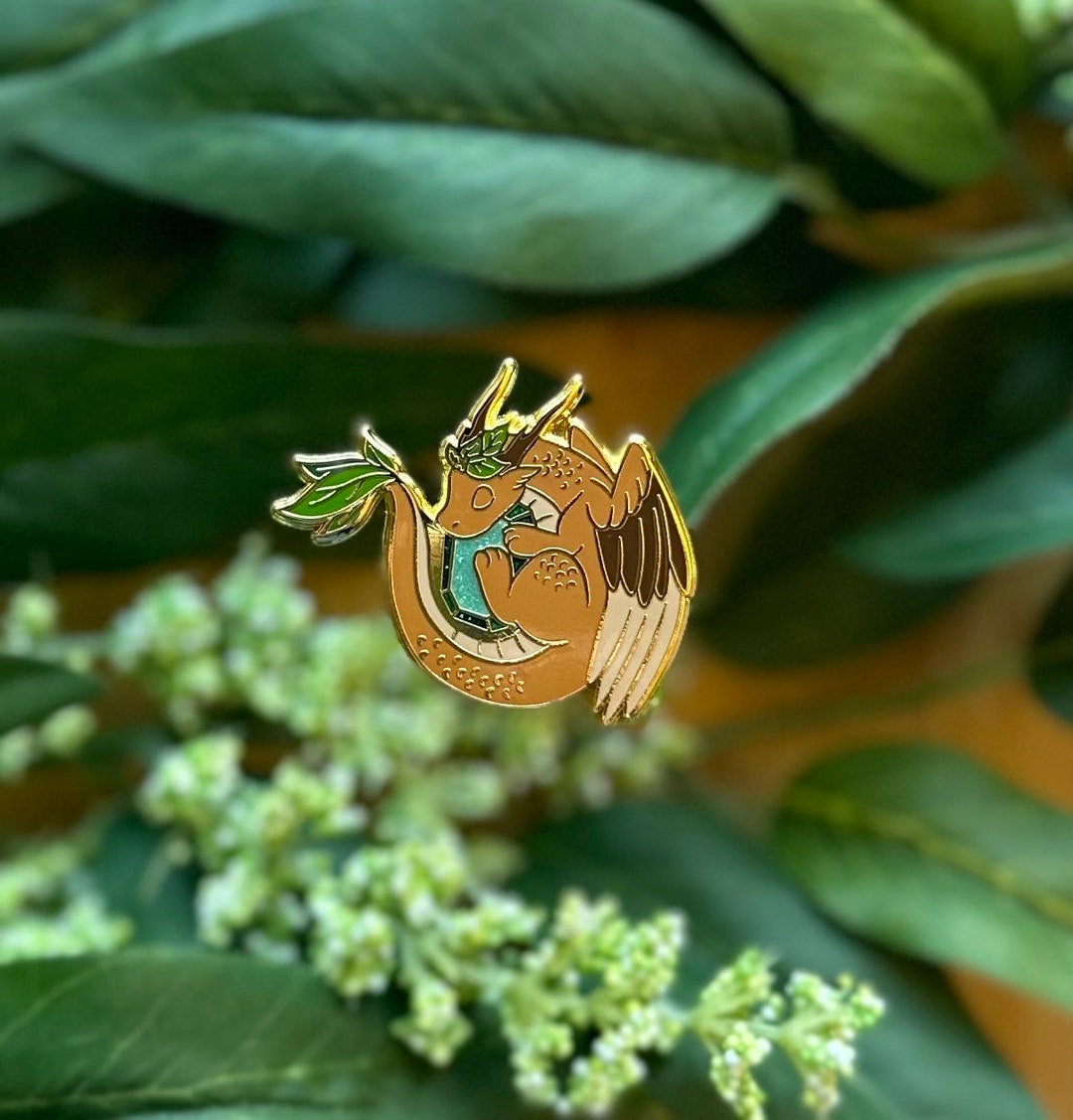 Emerald Crystal Dragon Hard Enamel Pin | Birthstone Pin | Crystal Pins ...
