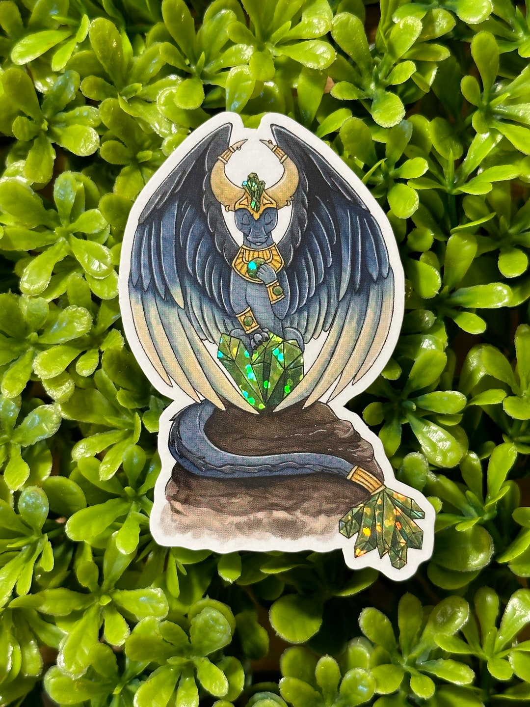 Peridot Dragon Glitter Sticker | Waterproof Sticker | UV Protected ...