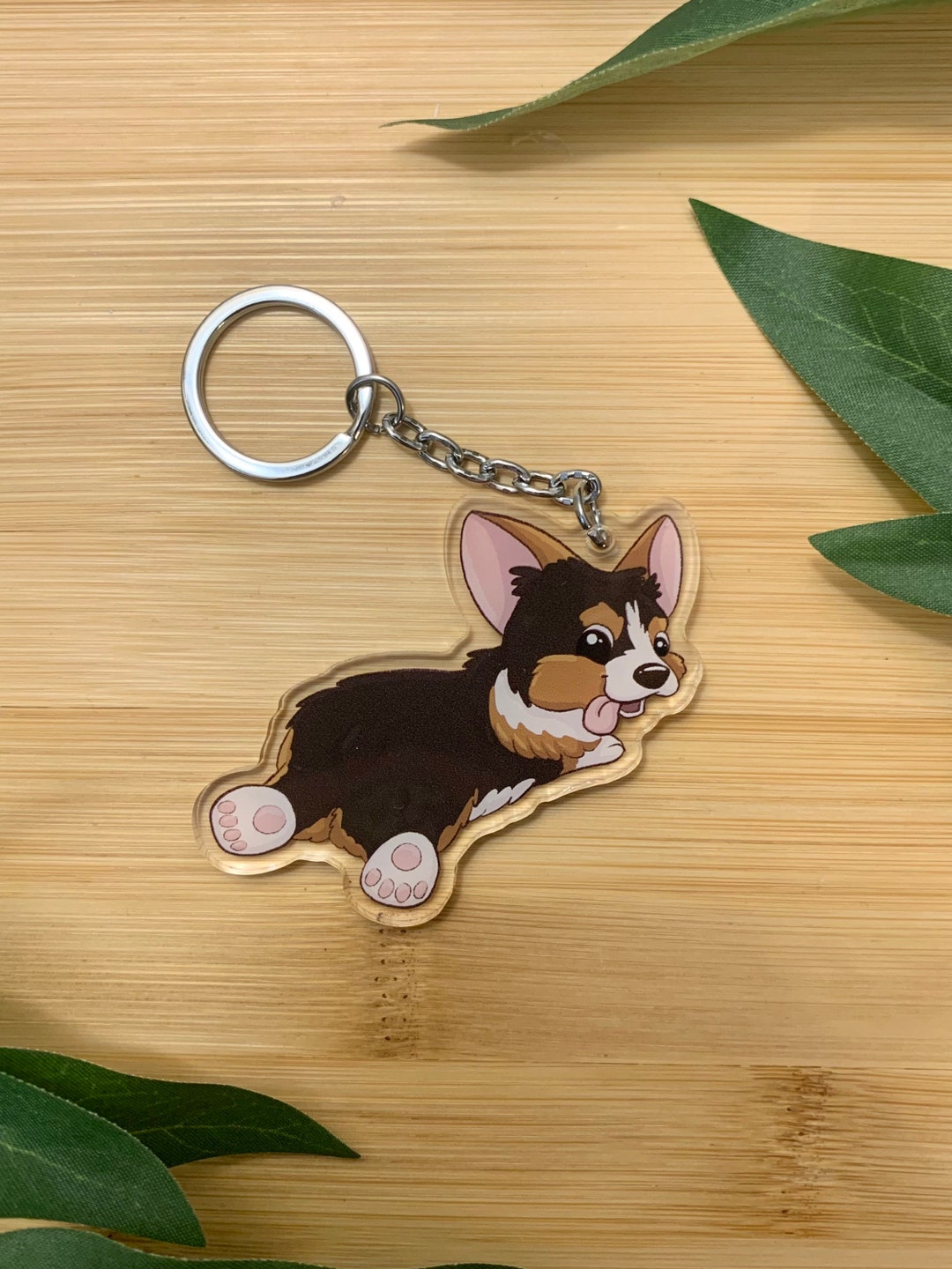 Tri- Color Corgi Keychain | Dog Mom Keychain | Corgi Gifts | - Etsy