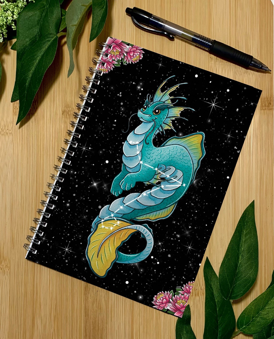 Pisces Zodiac Dragon Notebook | Spiral Notebooks | Fantasy Notebook ...