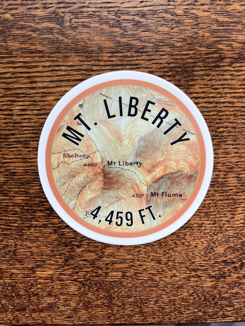 Mt. Liberty 4 Inch Round Vinyl Map Sticker - Etsy