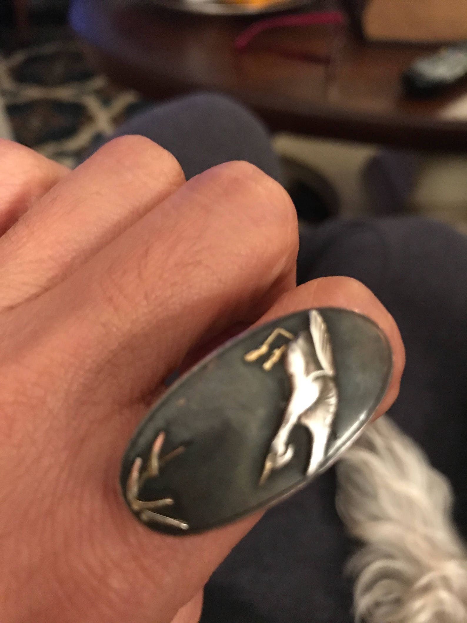 Antique Japanese Shakudo Ring - Etsy