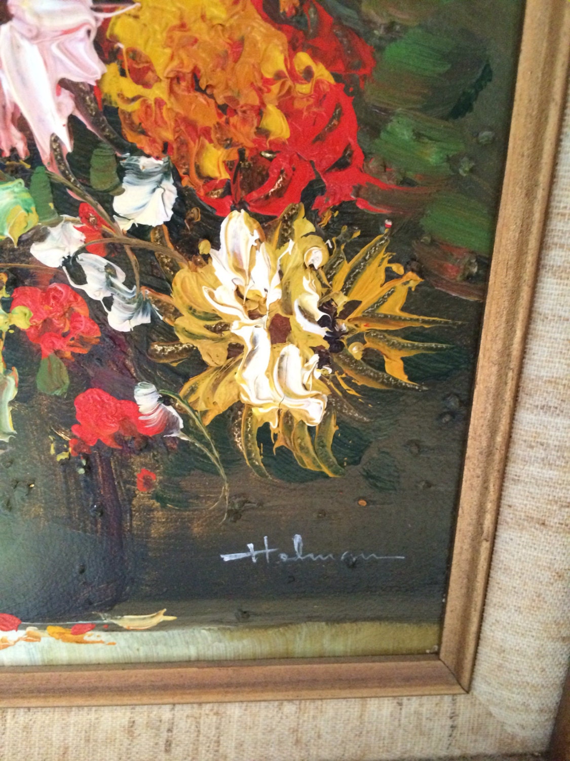 Vintage Helman Oil Painting Flowers in Vase - Etsy