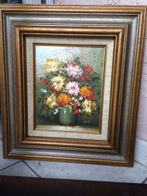 Vintage Helman Oil Painting Flowers in Vase | Etsy UK
