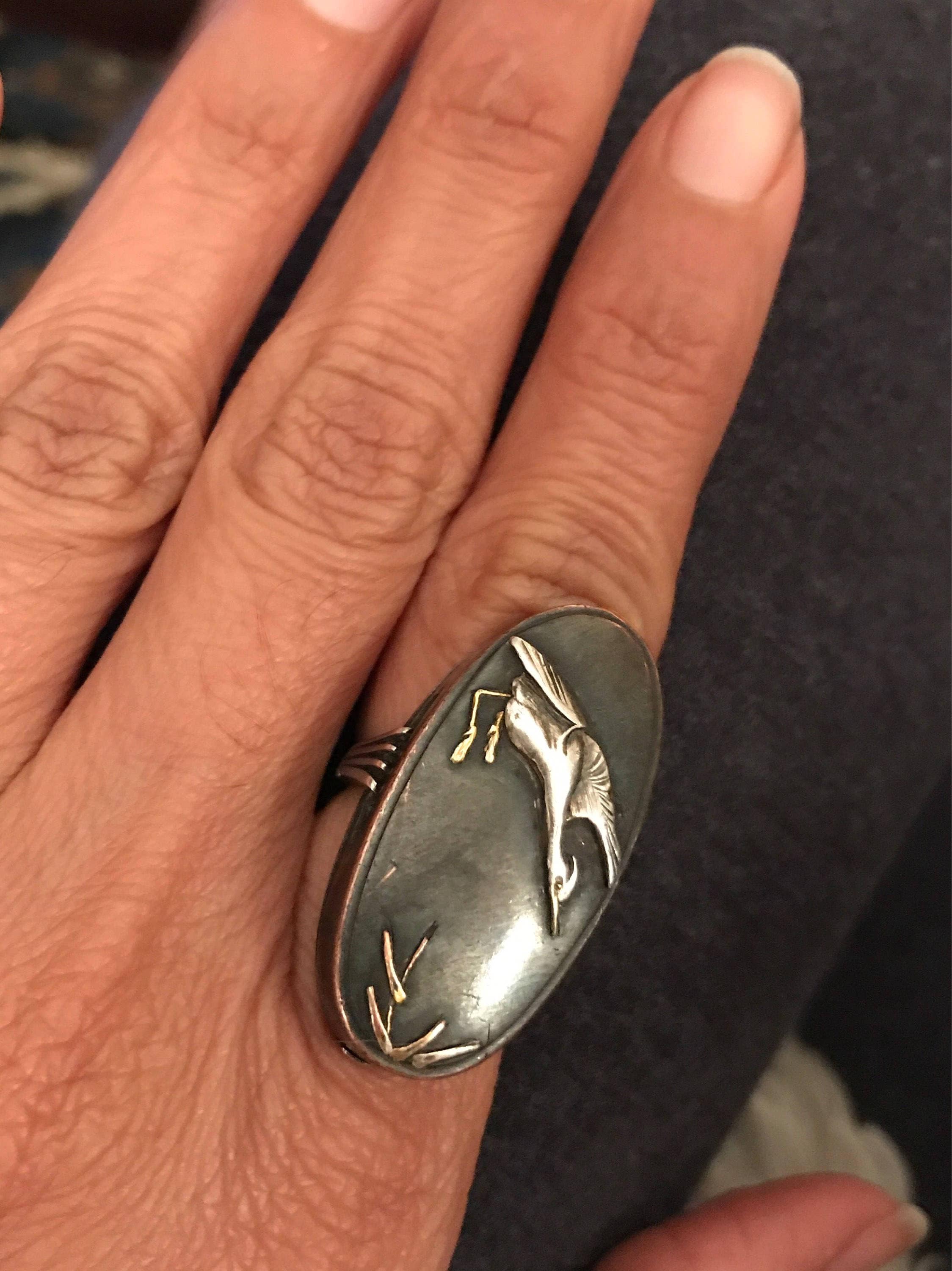 Antique Japanese Shakudo Ring - Etsy