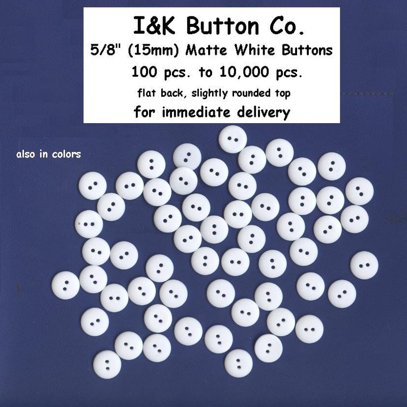 White 5/8 Inch Buttons - Etsy