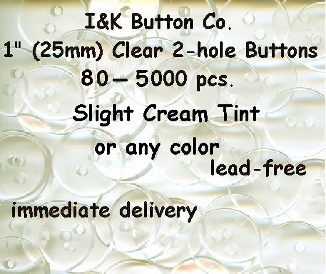 De 80 a 3000 piezas Botones transparentes brillantes de 1" con 2 ...