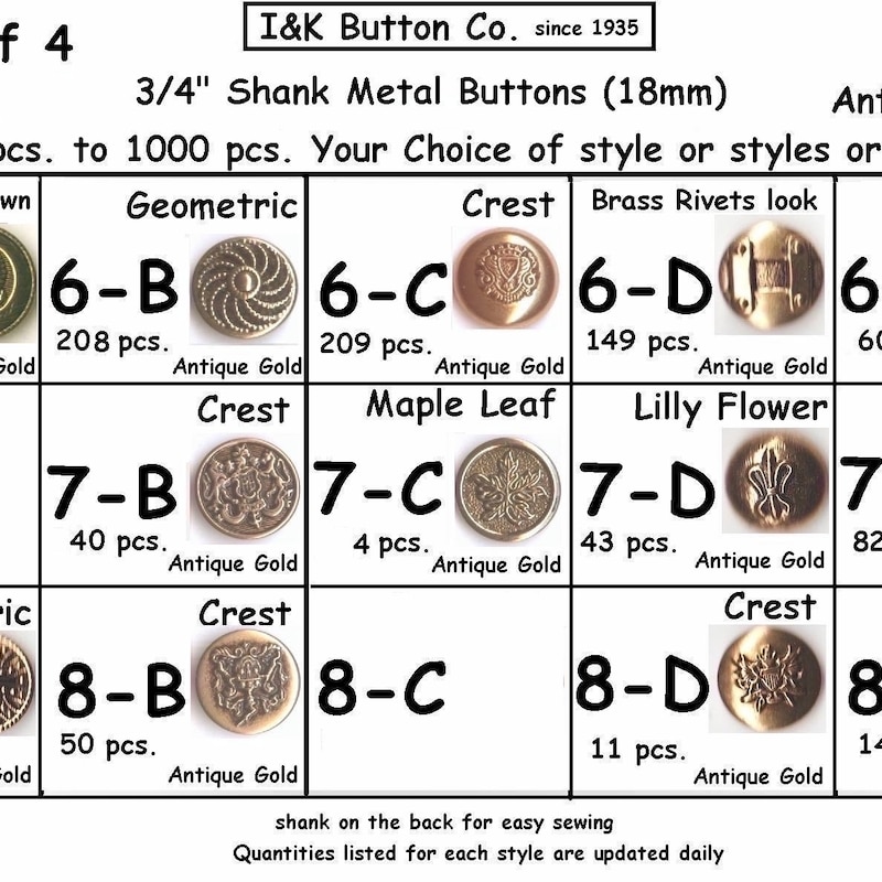 Metal Mirror Buttons - Etsy