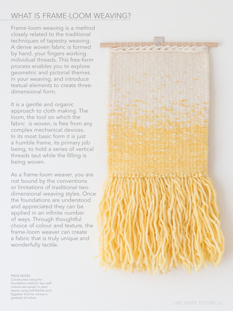 LINE SHAPE TEXTURE: A Creative's Guide to Frame-loom Weaving - Etsy ...