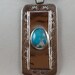 Sm. Easter Blue Turquoise Pendant, Hand Stamped in Sterling Silver (P ...