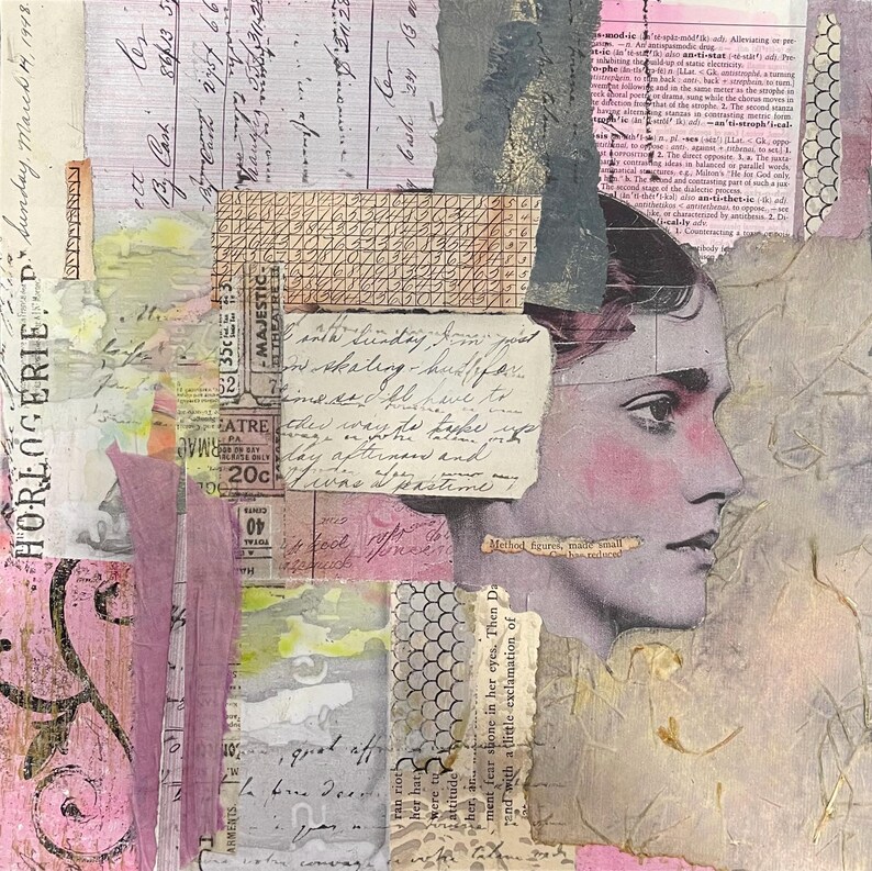 Victorian Portrait Collage Art, Shabby Chic Home Decor - Etsy