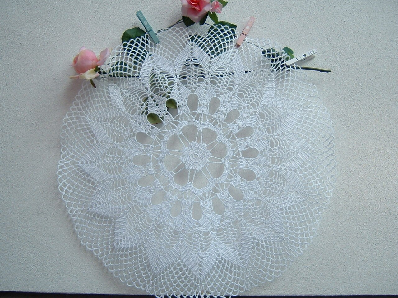Elegant handmade crochet lace centerpiece. Shabby chic. Crochet ...