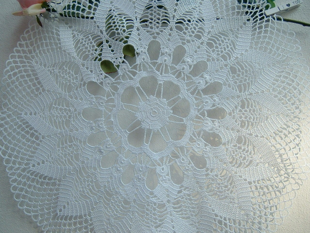 Elegant handmade crochet lace centerpiece. Shabby chic. Crochet ...