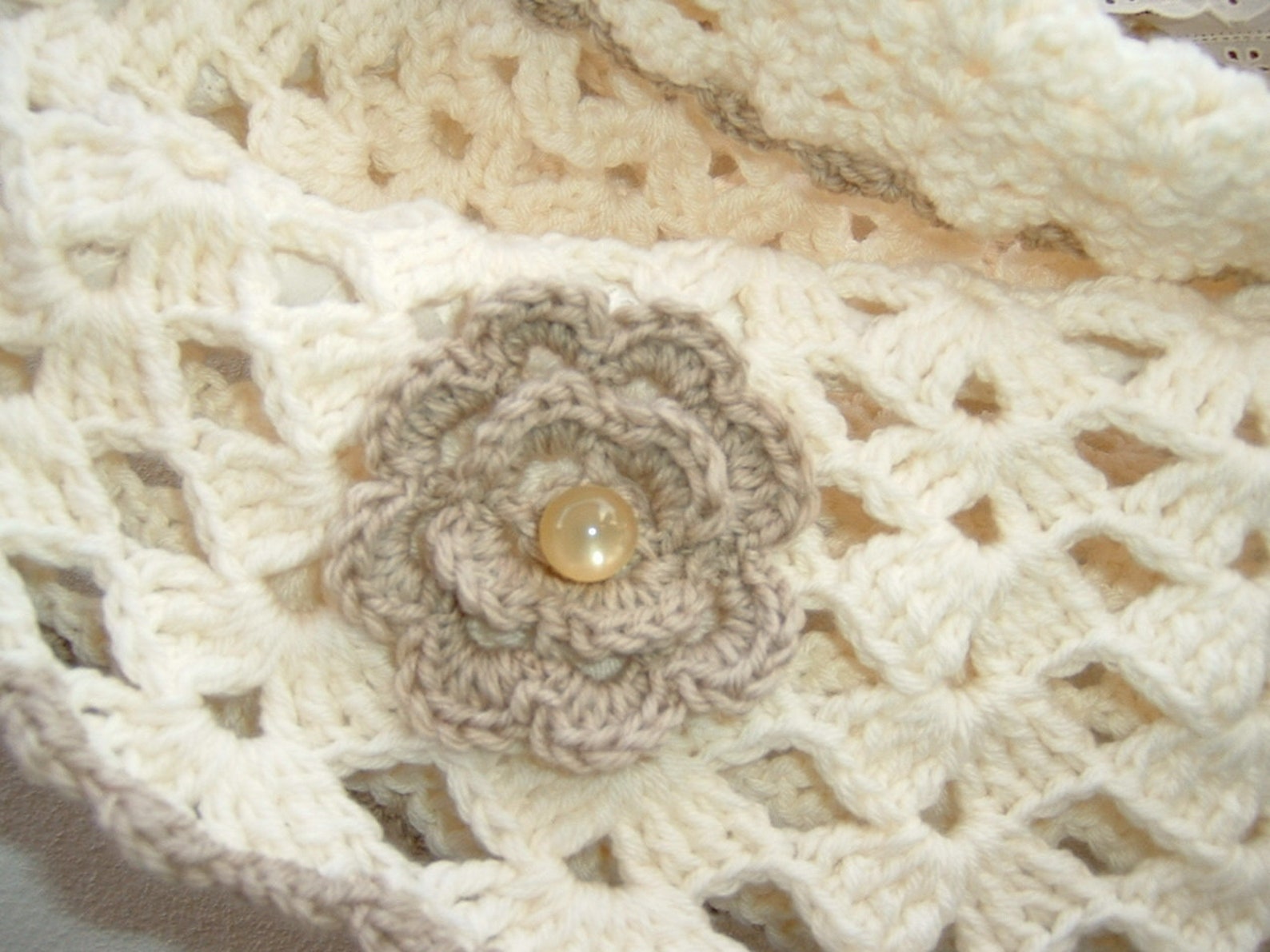 Crochet Wool Shoulder Cover-handmade Neck Warmer in Merino Wool-ivory ...