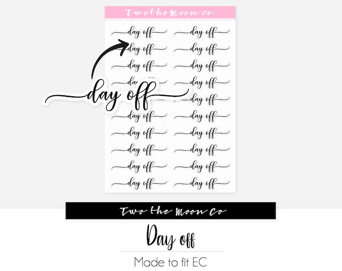 Day off Words/banners/foil Planner Stickers - Etsy