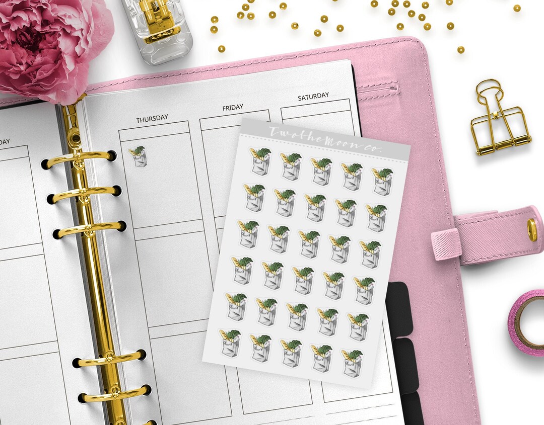 Grocery Shopping Planner Stickers: Functional Task Icons - Etsy