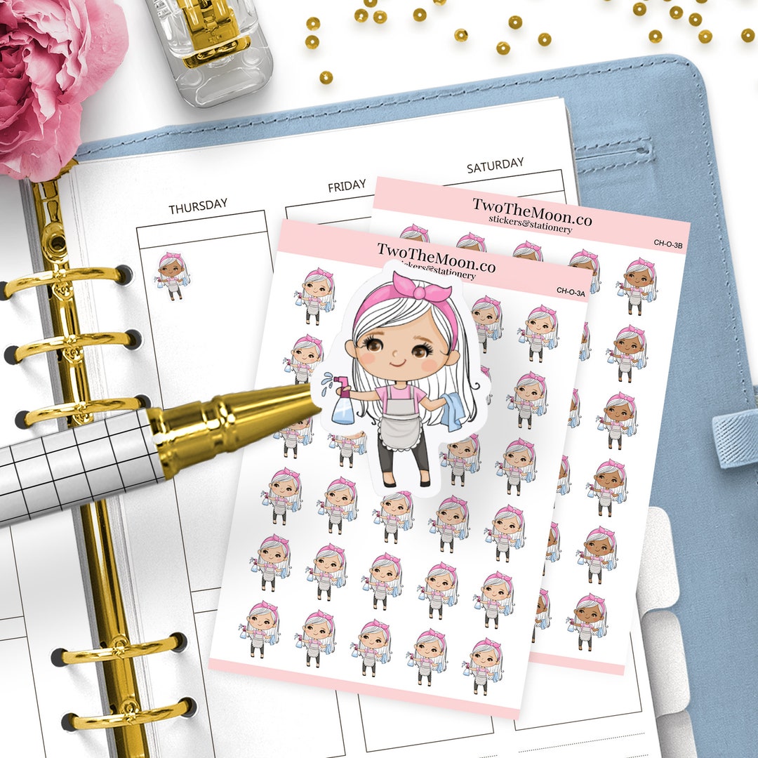 Olivia Cleaning Stickers Icon Functional Planner Stickers Bullet ...