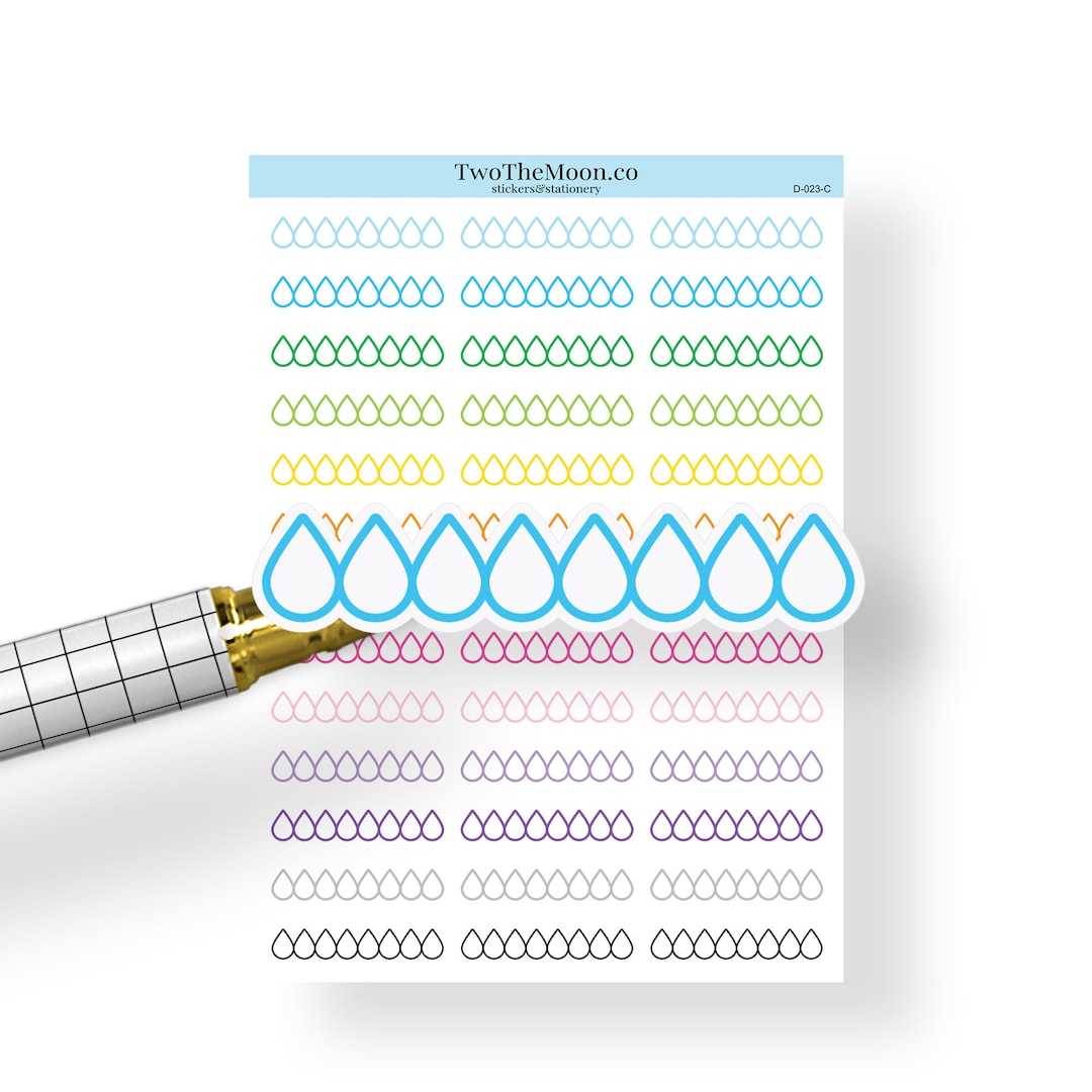 Hydration Tracker Doodle Planner Stickers / Icon Functional Planner ...