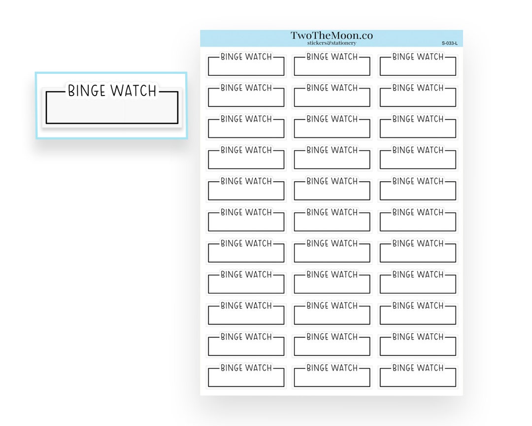 Binge Watch Neutral Line Quarter Box Planner Stickers - Etsy