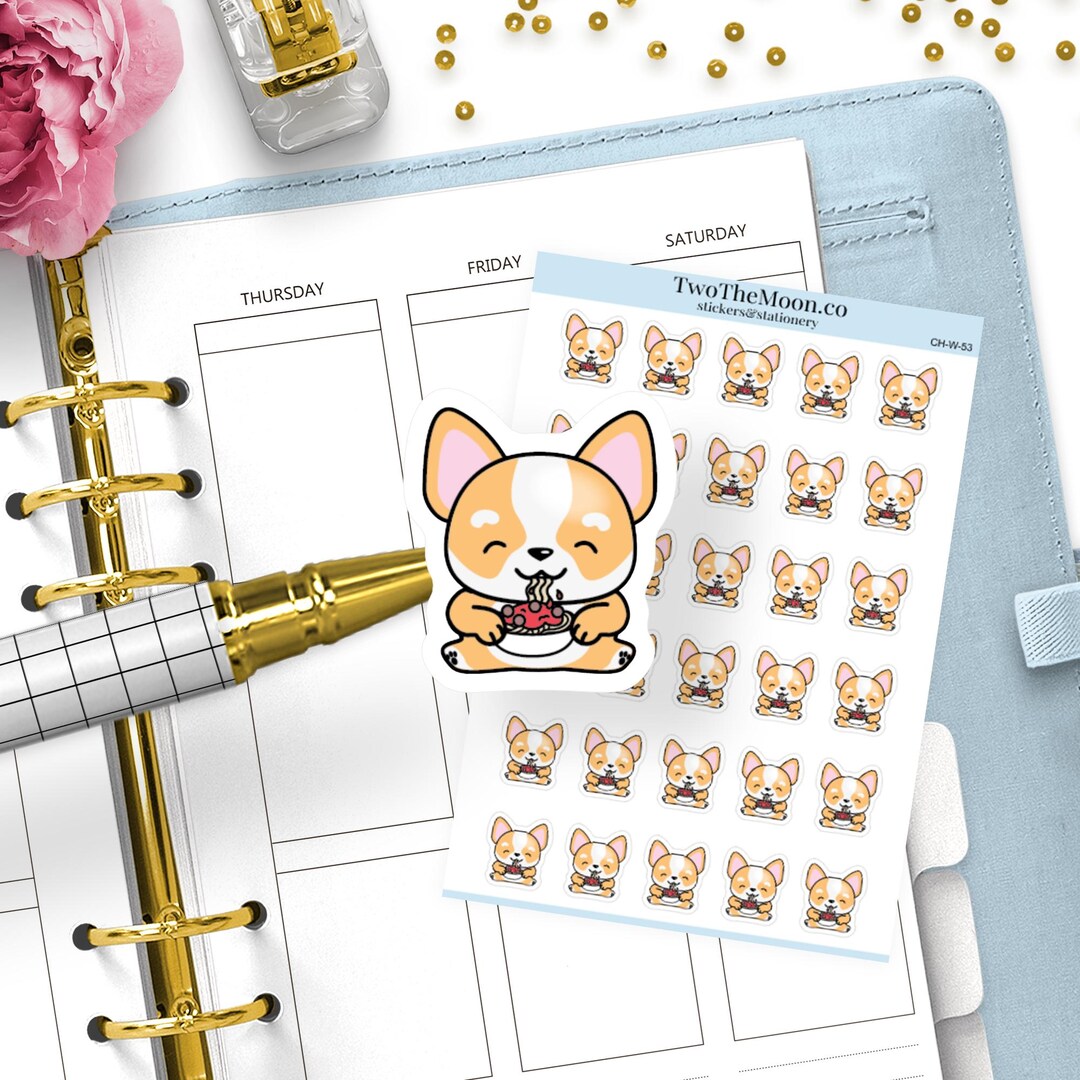 Winston the Corgi Pasta Stickers – Cute Dinner, Meal Prep, Dinner Plans ...