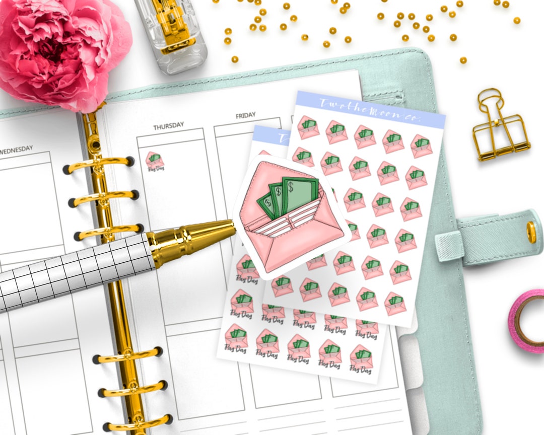 Pay Day Planner Stickers / Icon Functional Planner Stickers / Bullet ...