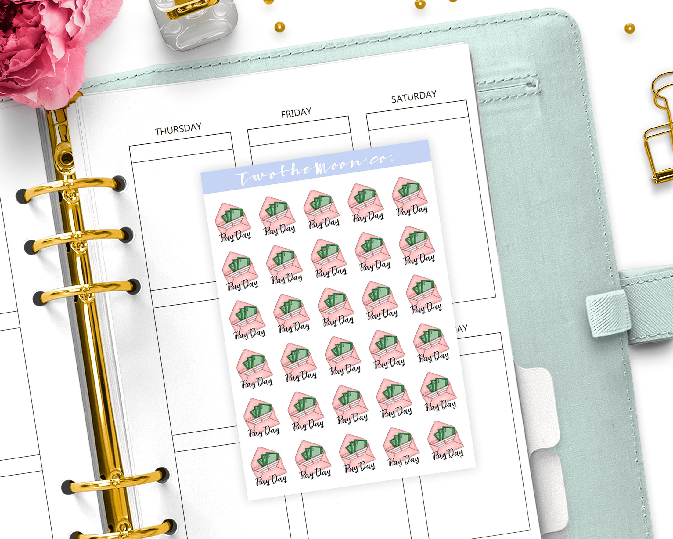 Pay Day Planner Stickers / Icon Functional Planner Stickers / | Etsy