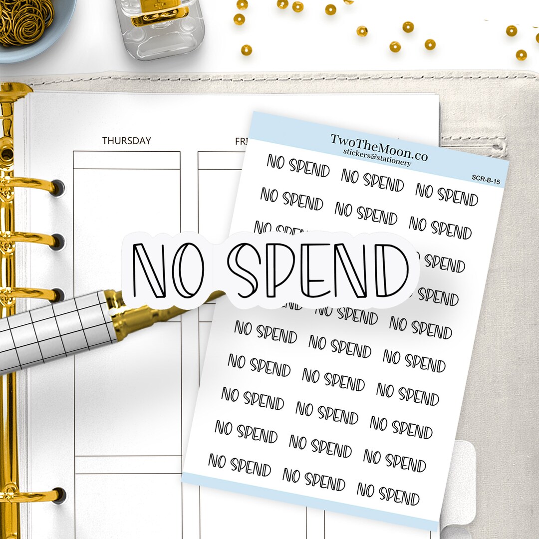 No Spend Planner Stickers / Functional Planner Stickers / Bullet ...