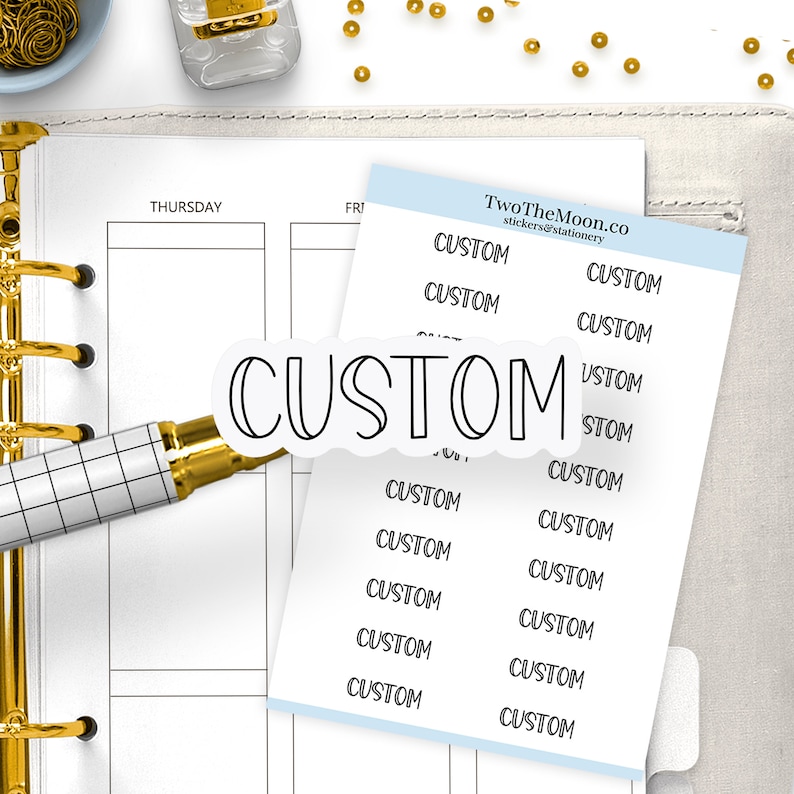 Custom Planner Script Stickers, Personalized Handwritten Labels, Custom ...