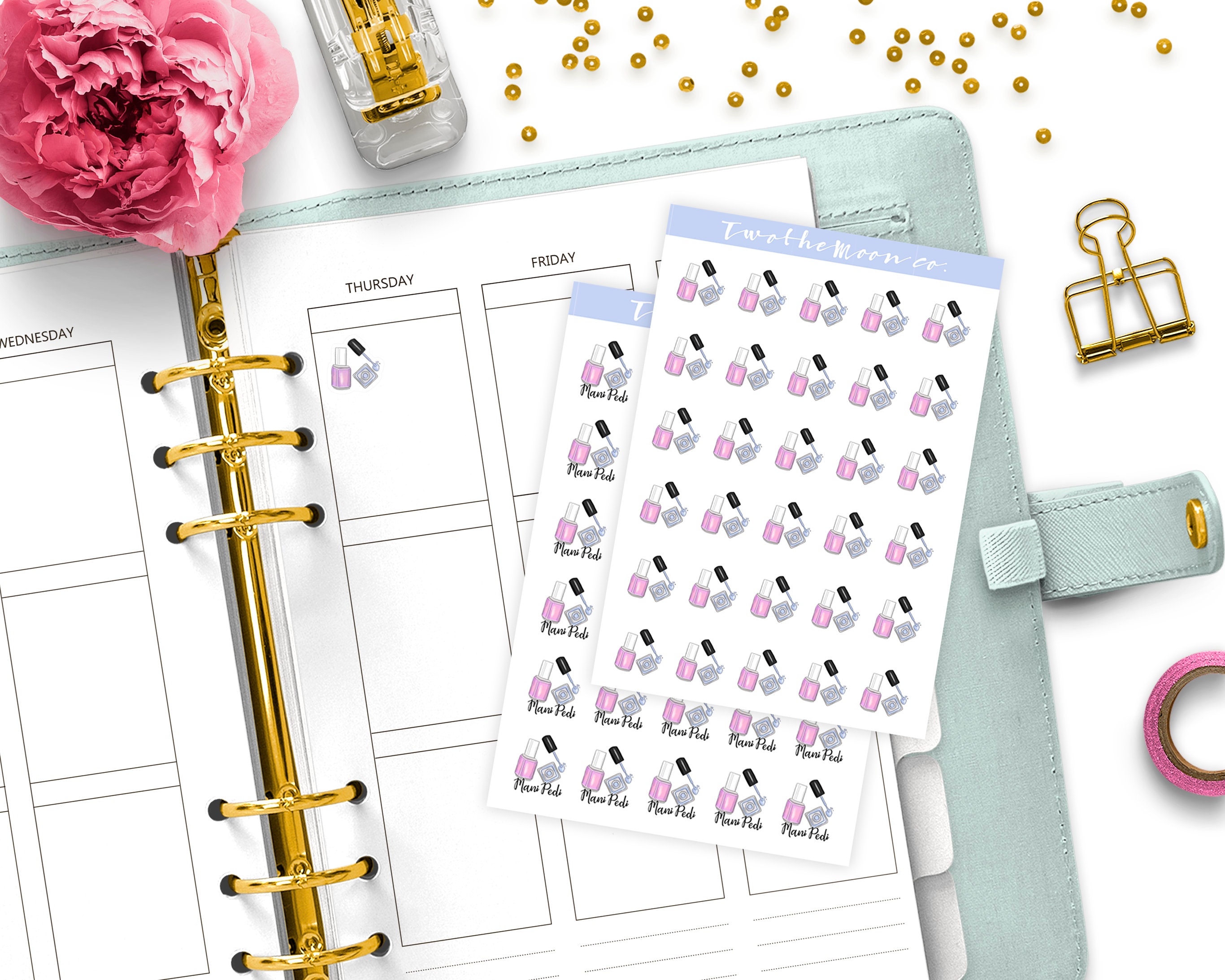 Mani Pedi Stickers / Icon Functional Planner Stickers / Bullet Journal ...