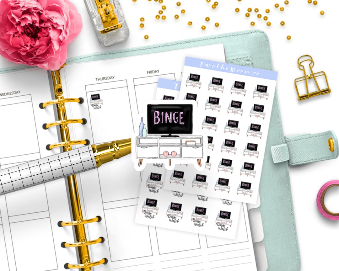 Binge Watch Planner Stickers / Icon Functional Planner Stickers ...
