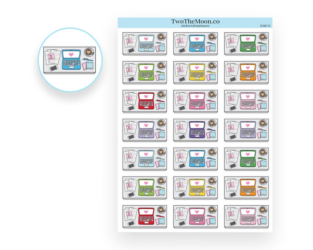 Working Desk Doodle Planner Stickers / Icon Functional Planner Stickers ...