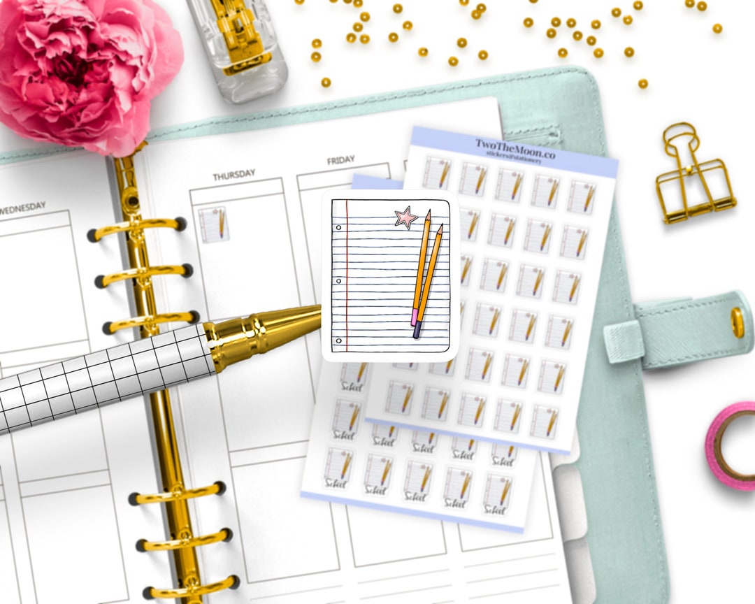 School Planner Stickers / Icon Functional Planner Stickers / Bullet ...
