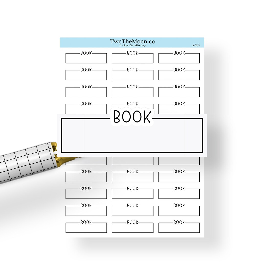 Book Wording Neutral Line Quarter Box Stickers Planner Stickers for ...