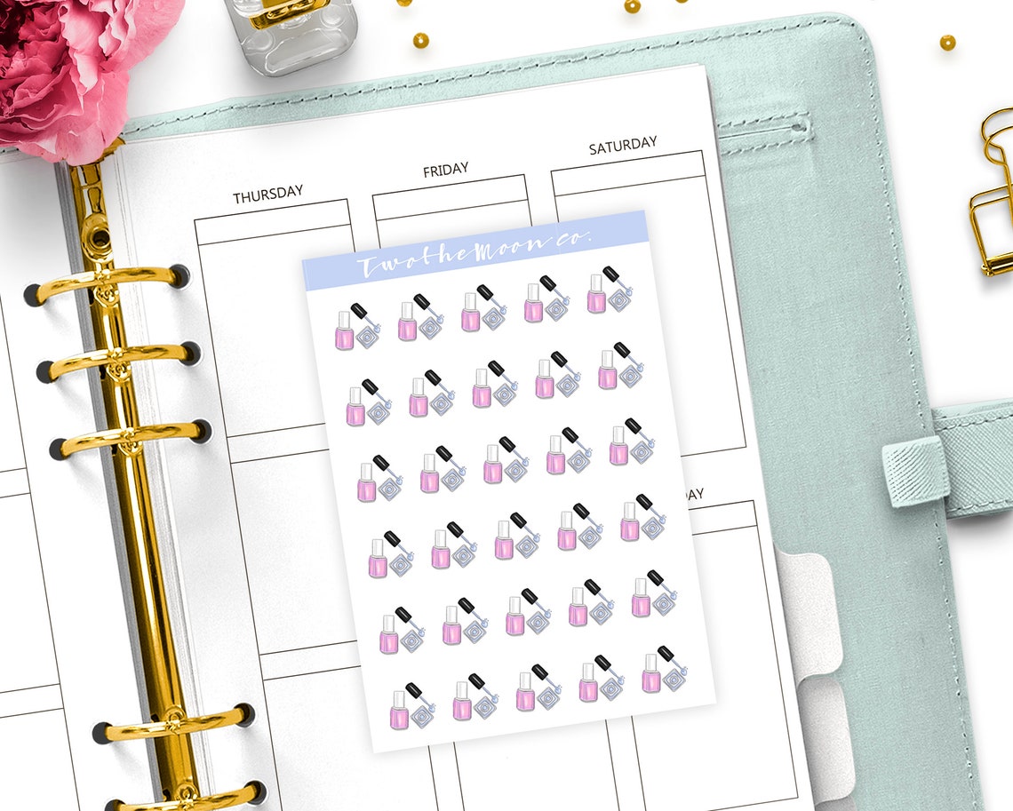Mani Pedi Stickers / Icon Functional Planner Stickers / Bullet Journal ...