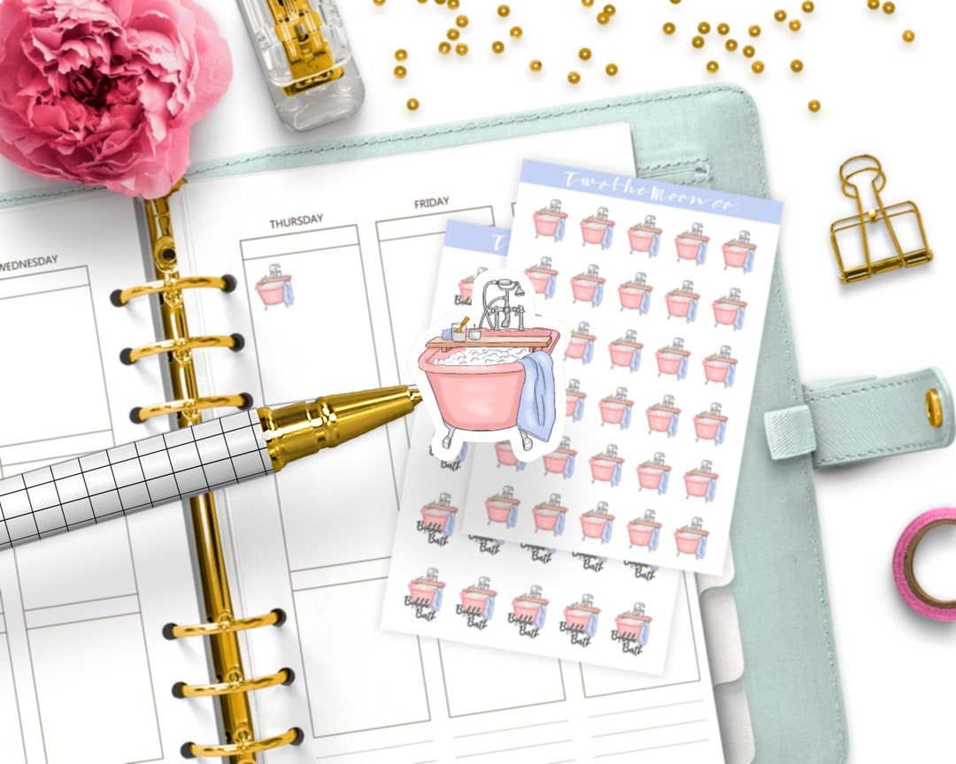 Bubble Bath Stickers / Icon Functional Planner Stickers / Bullet ...