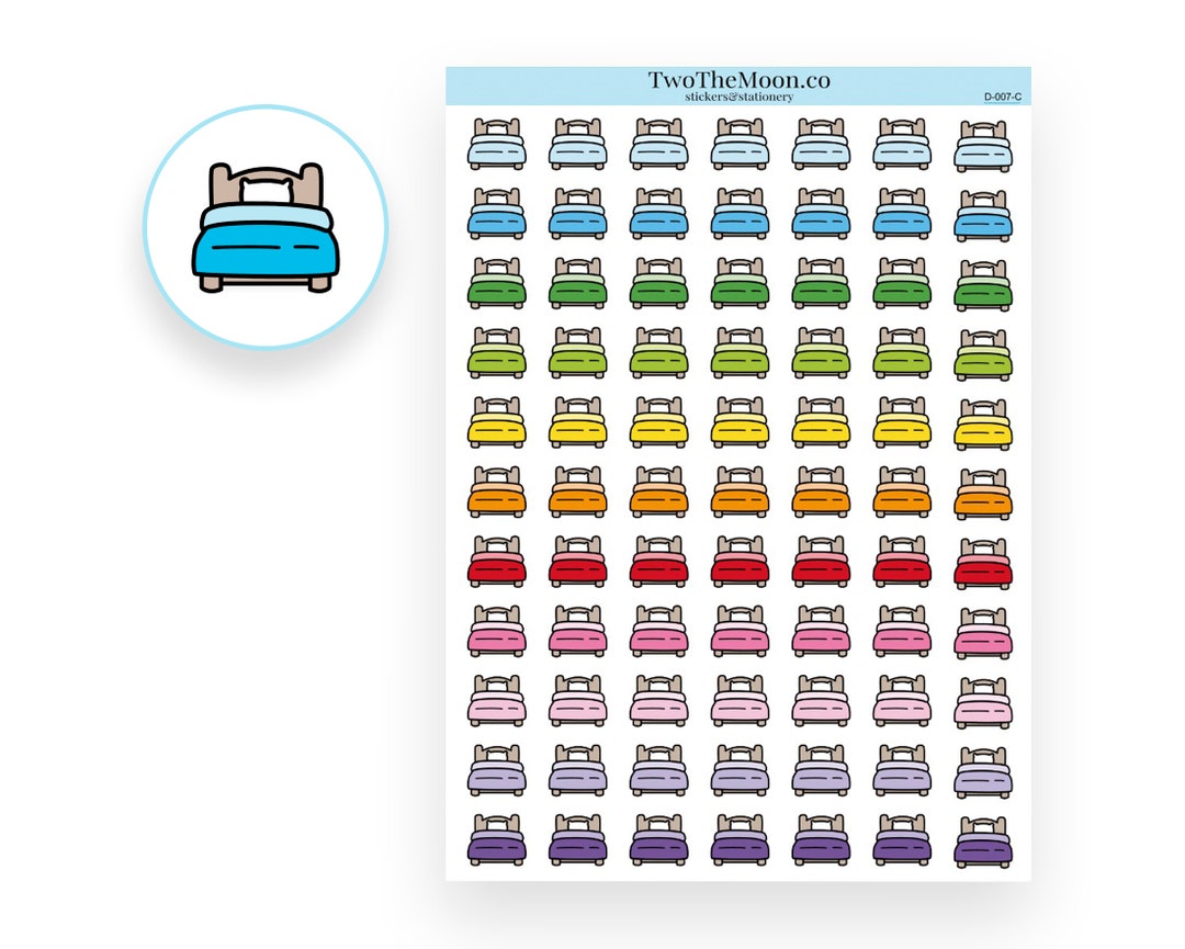 Bed Doodle Planner Stickers / Icon Functional Planner Stickers / Bullet ...