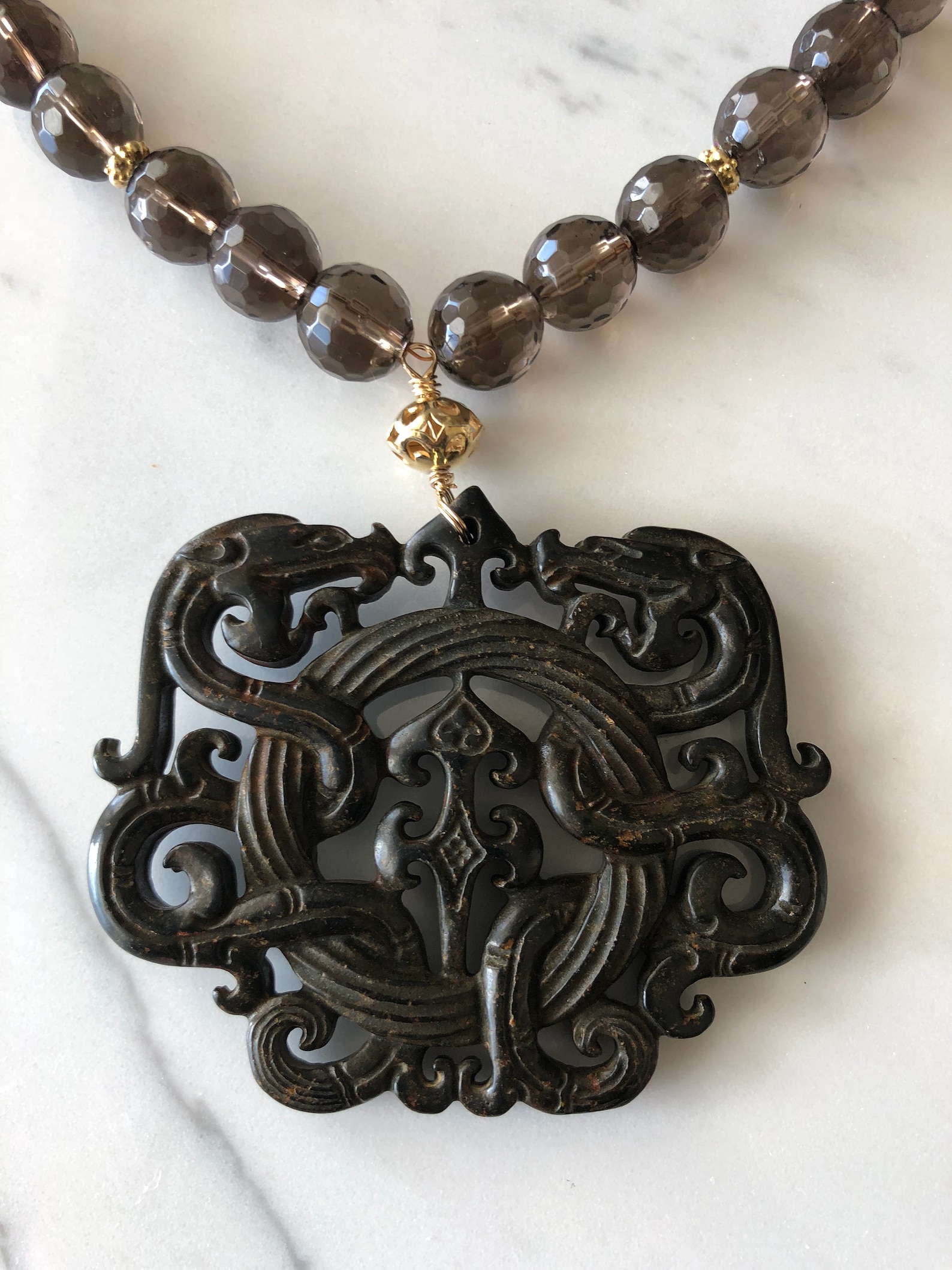 Jade Necklace Carved Jade Snake Pendant Vintage Jade Snake Pendant ...