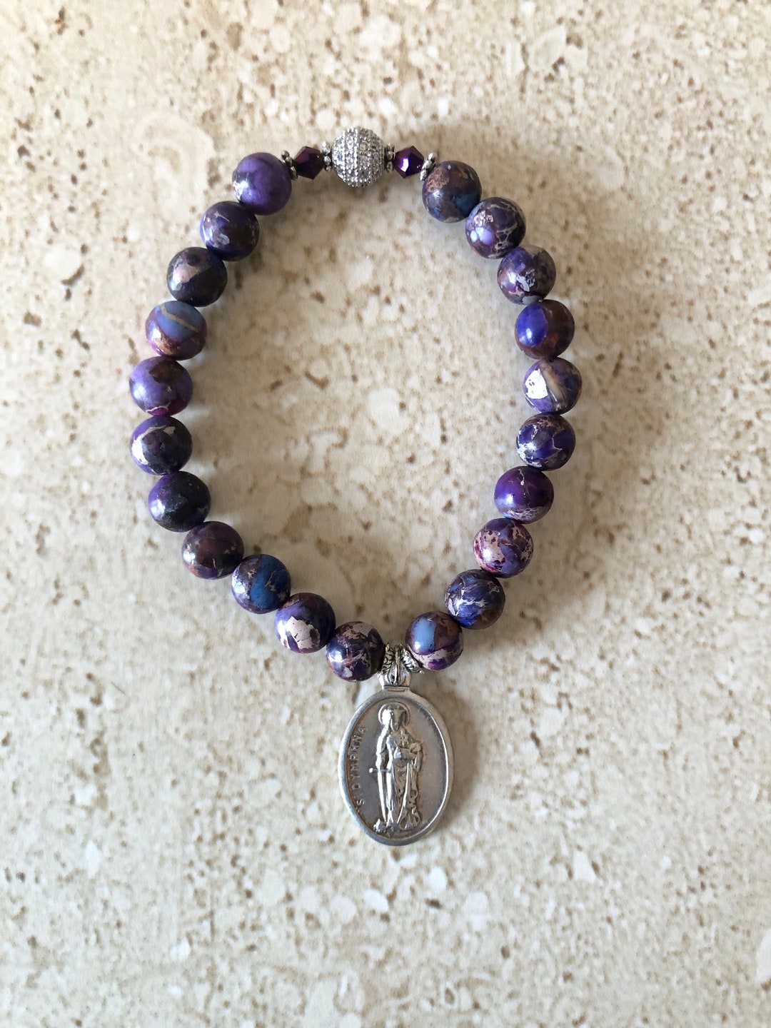 Saint Dymphna Bracelet St Dymphna Jewelry Patron Saint of Anxiety Depression Dementia Picasso ...