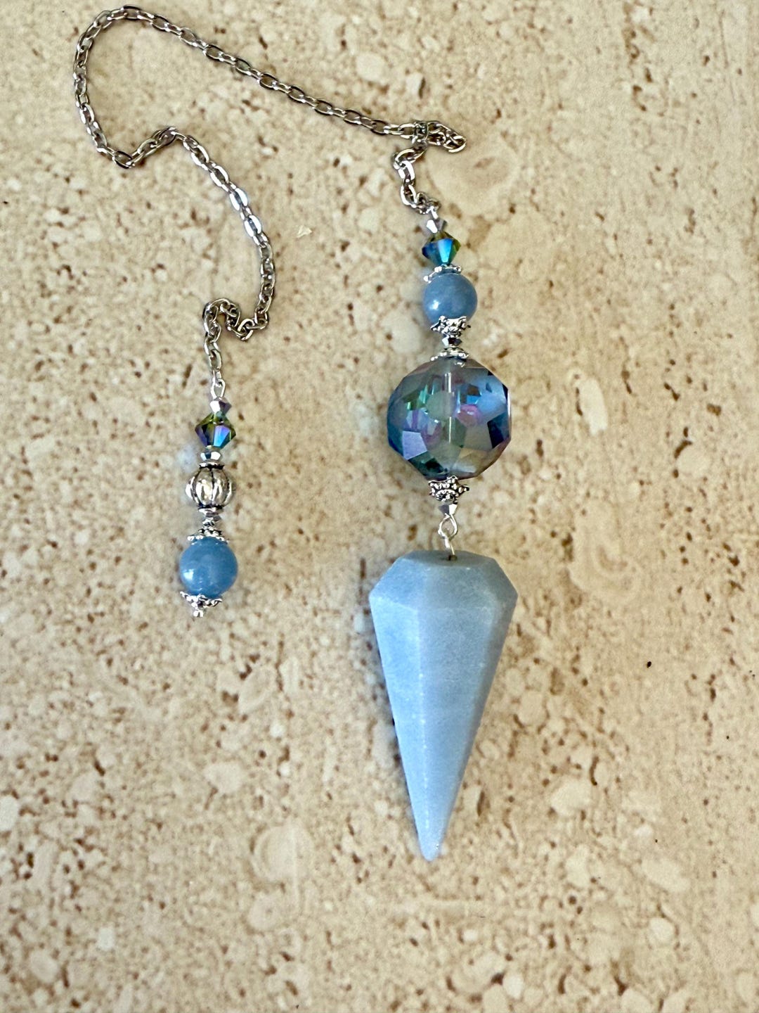 Pendulum Angelite Pendulum Dowsing Angelite Stone Pendulum Crystal ...
