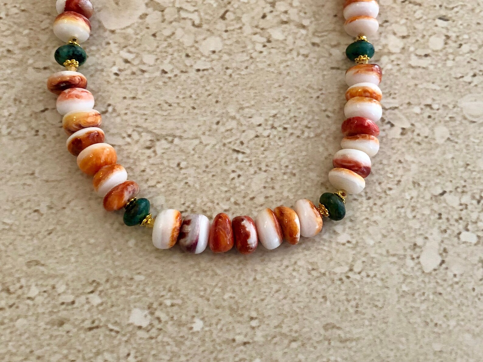 Spiny Oyster Necklace Spiny Oyster Beaded Necklace Turquoise - Etsy