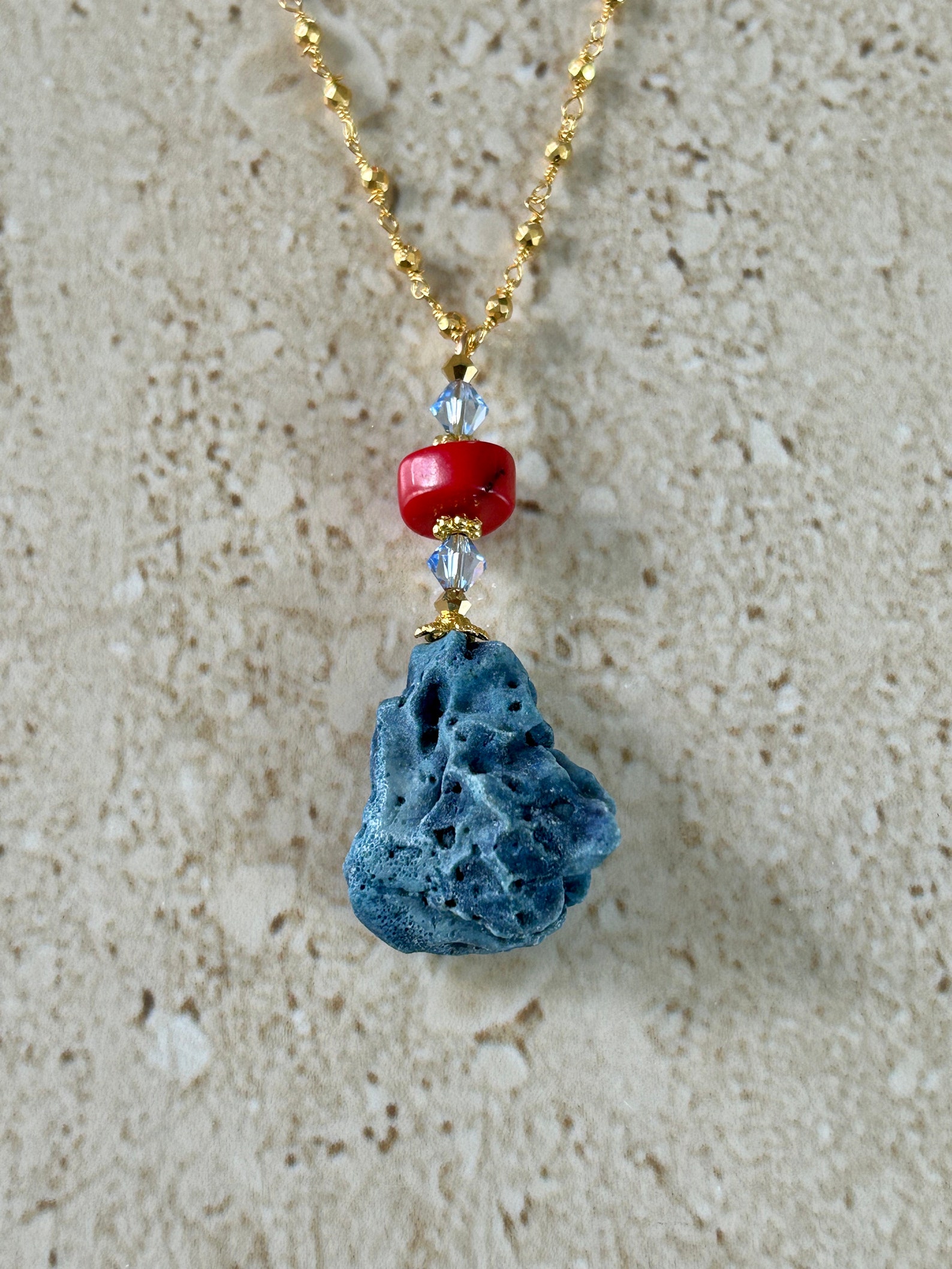 Blue Coral Pendant Natural Red Coral Necklace Rare Blue Coral Pendant ...