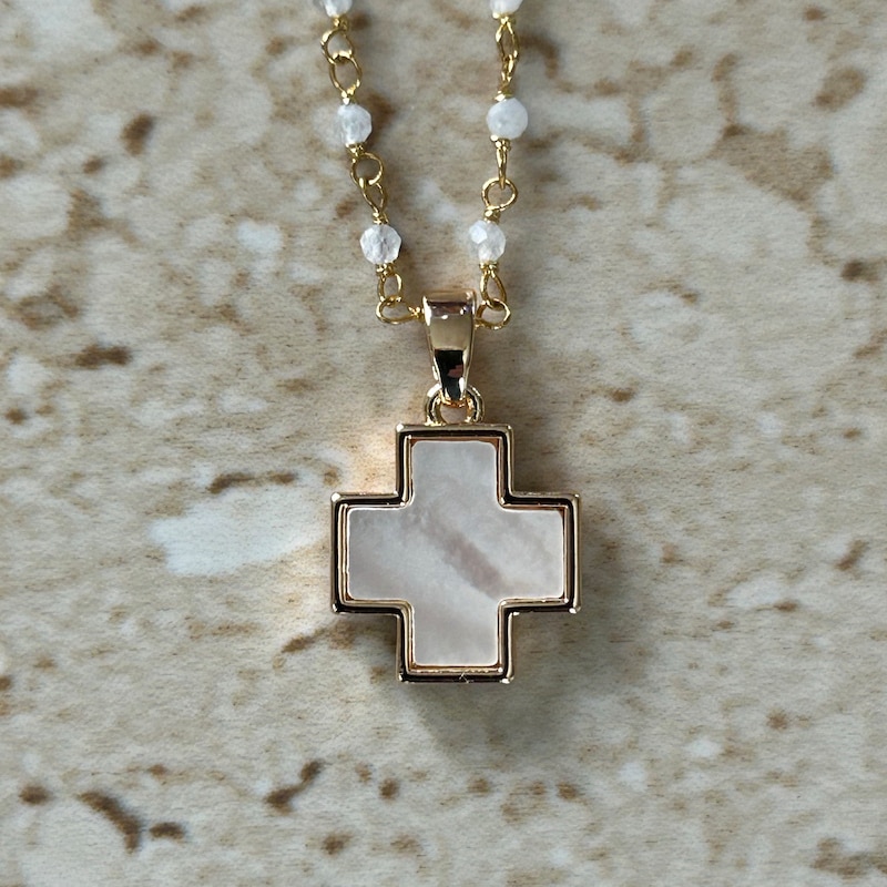 Pearl Cross Necklace - Etsy