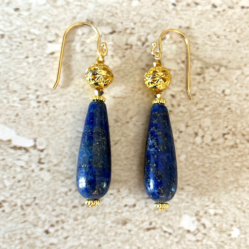 Lapis Dangle Earrings - Etsy