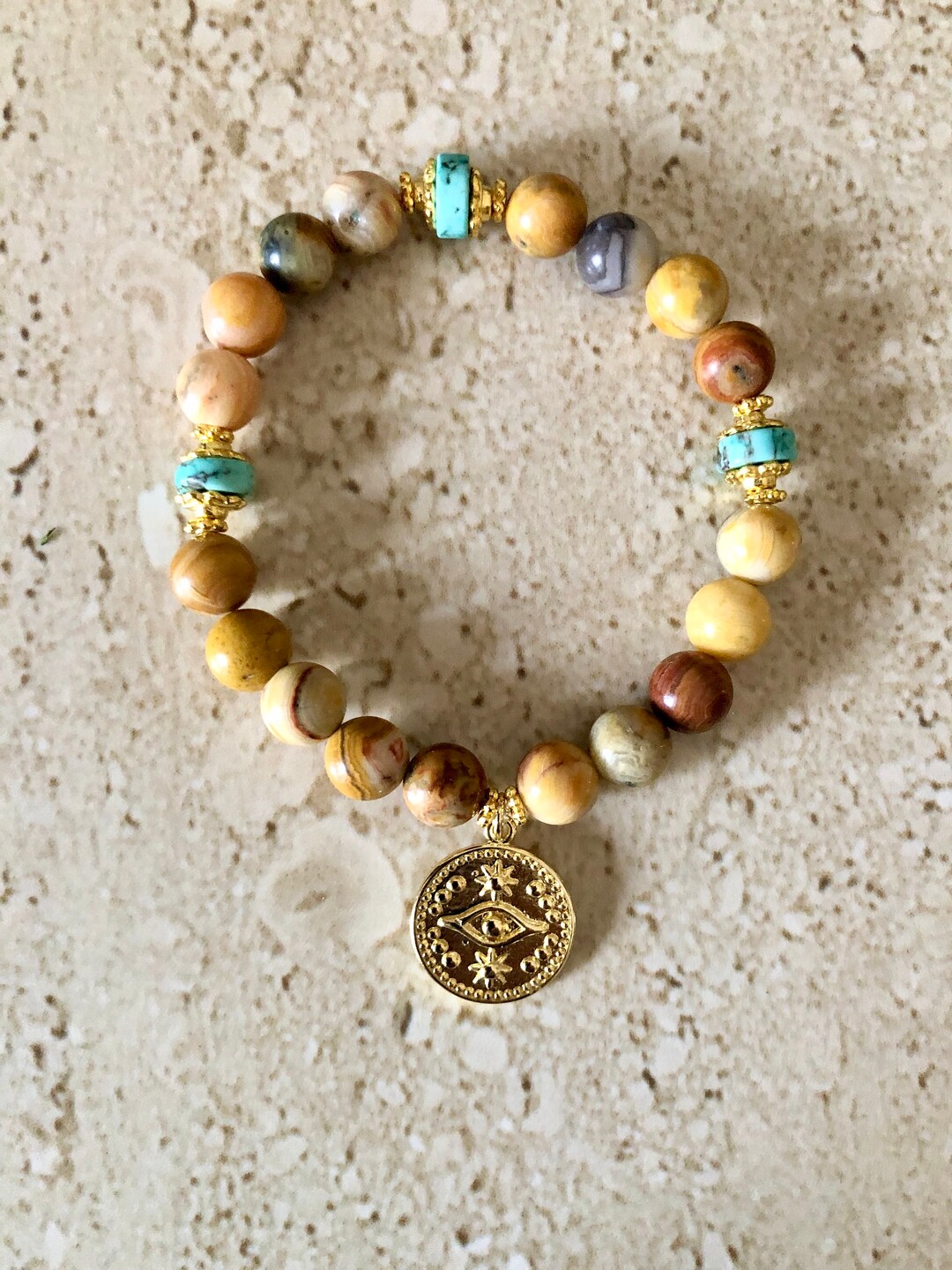 Evil Eye Bracelet Third Eye Bracelet Protection Jewelry Bamboo Leaf ...