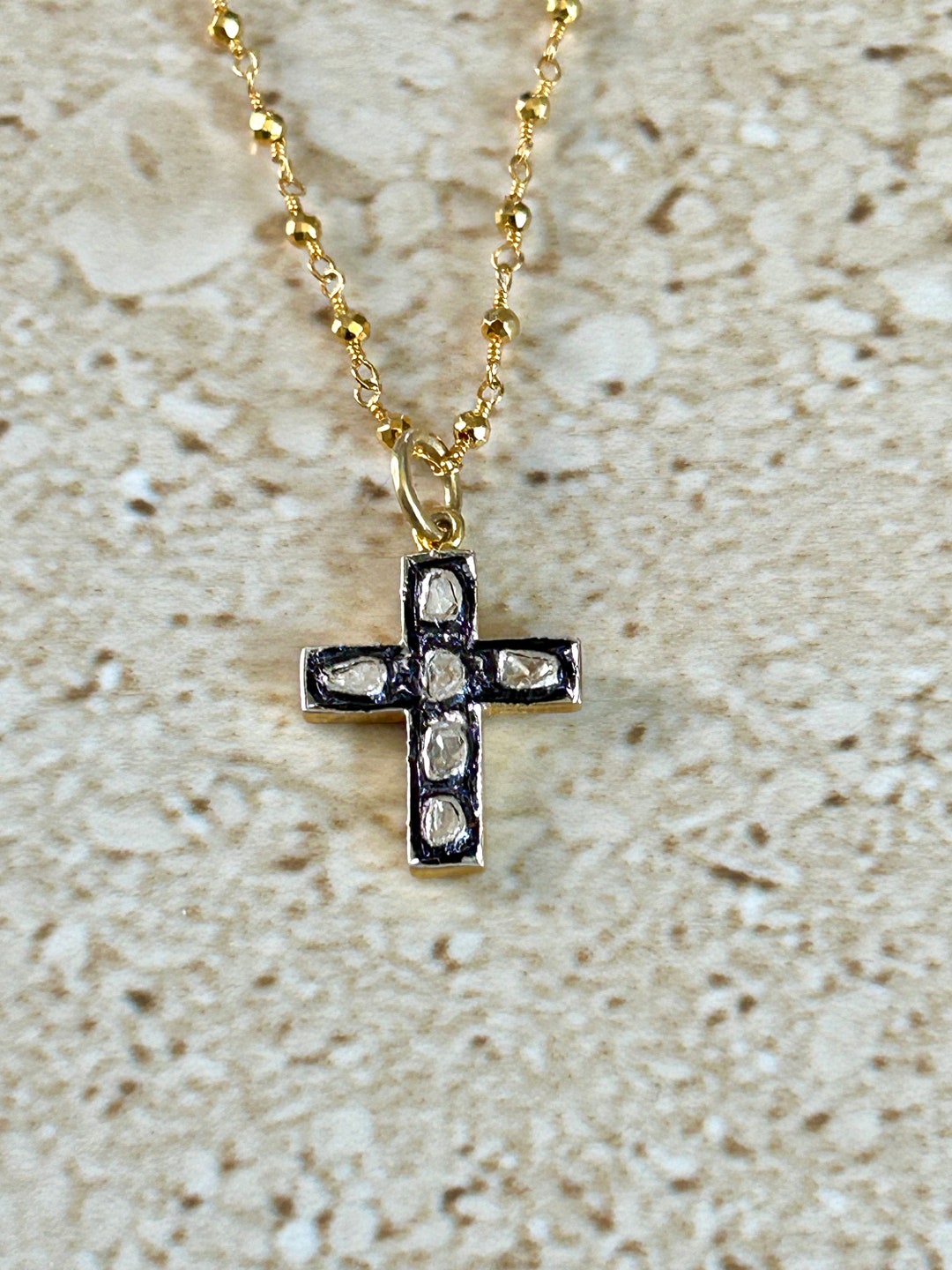 Diamond Cross Rose Cut Diamond Cross Diamond Cross Polki Diamond Cross ...