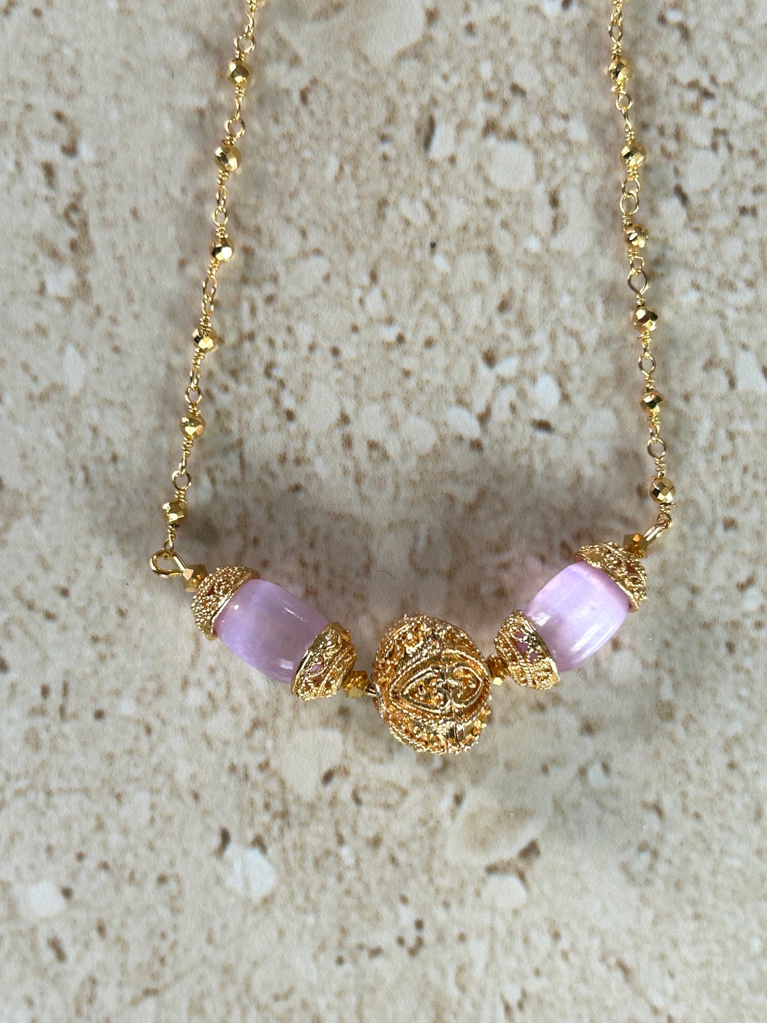 Selenite Pendant Lavender Selenite Pendant Healing Selenite Necklace ...