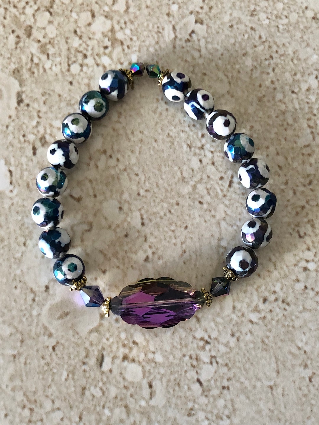 Evil Eye Bracelet Third Eye Bracelet Mystic Agate Evil Eye Bracelet ...
